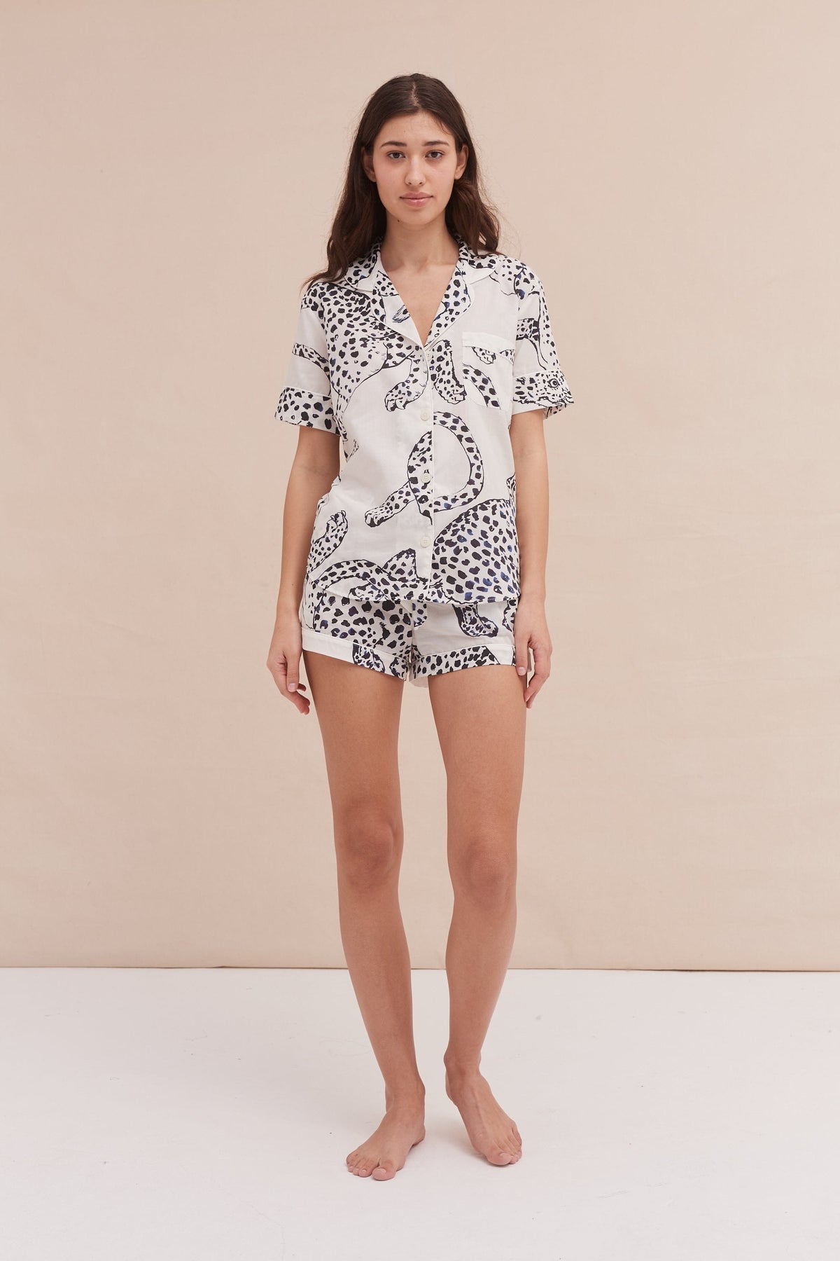 Short Pyjama Set The Jag Print Cream – Desmond & Dempsey