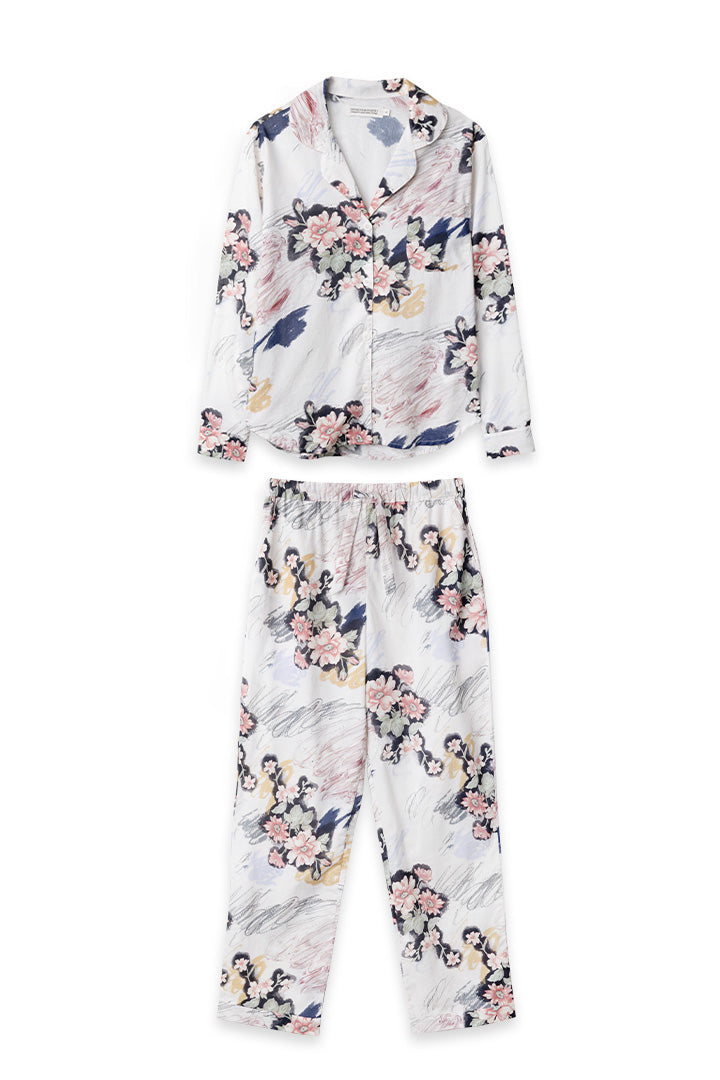 Long Pyjama Set Love Print Chalk – Desmond & Dempsey