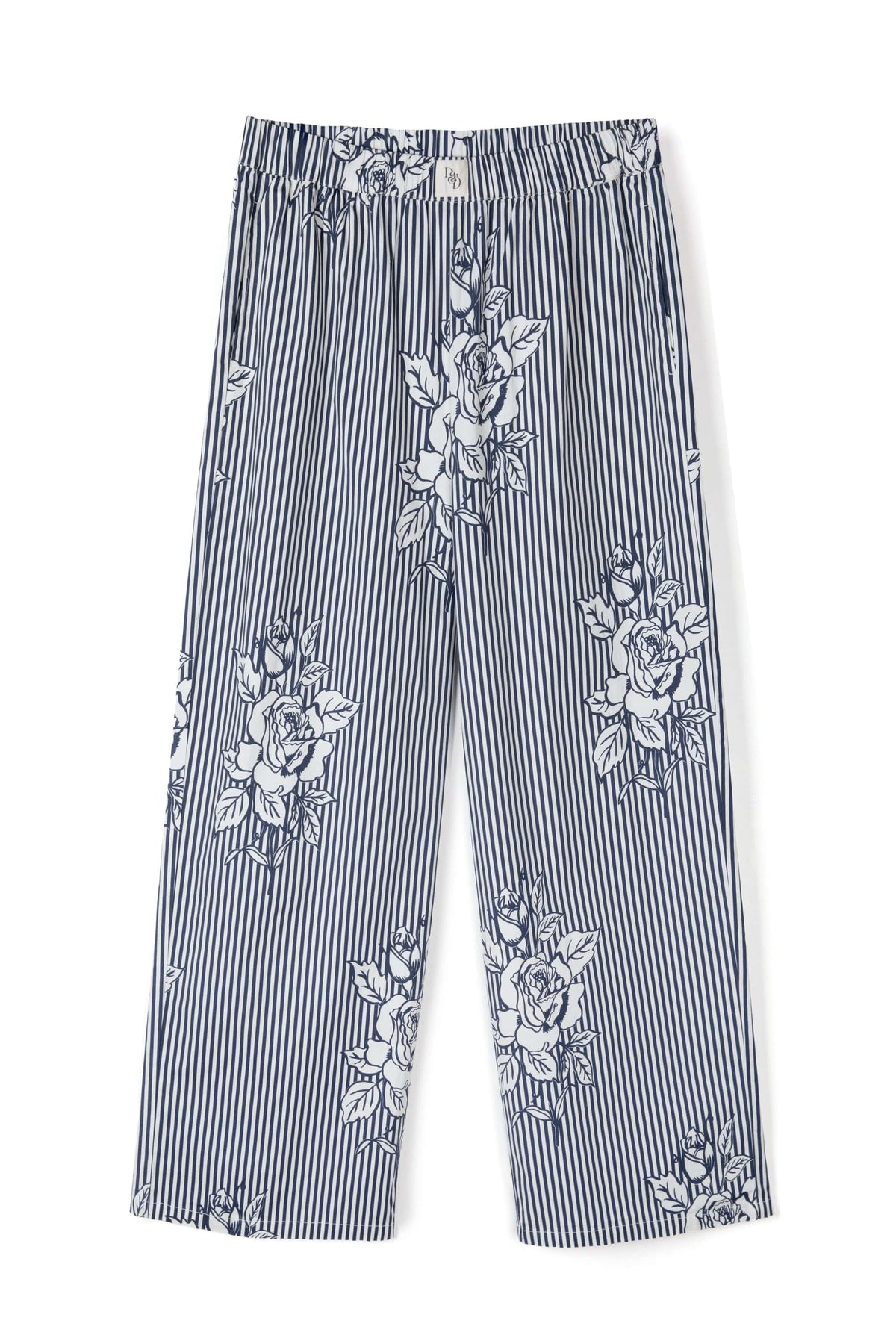 402 Trousers Pinstripe Rose Navy – Desmond & Dempsey